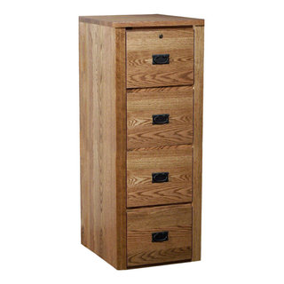 Traditional Mission Solid Oak File Cabinet - Transitional - Filing ...