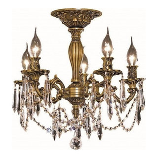 Elegant Lighting Rosalia 18" 5 Light Royal Crystal Chandelier ...