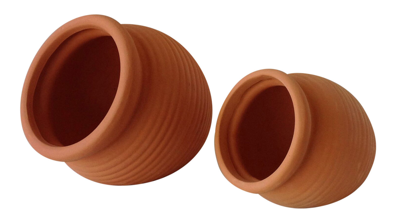 Natural 2-Piece Terra-Cotta Fallen Pot Set - Contemporary - Outdoor ...