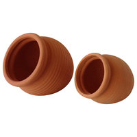 Natural 2-Piece Terra-Cotta Fallen Pot Set - Contemporary - Outdoor ...