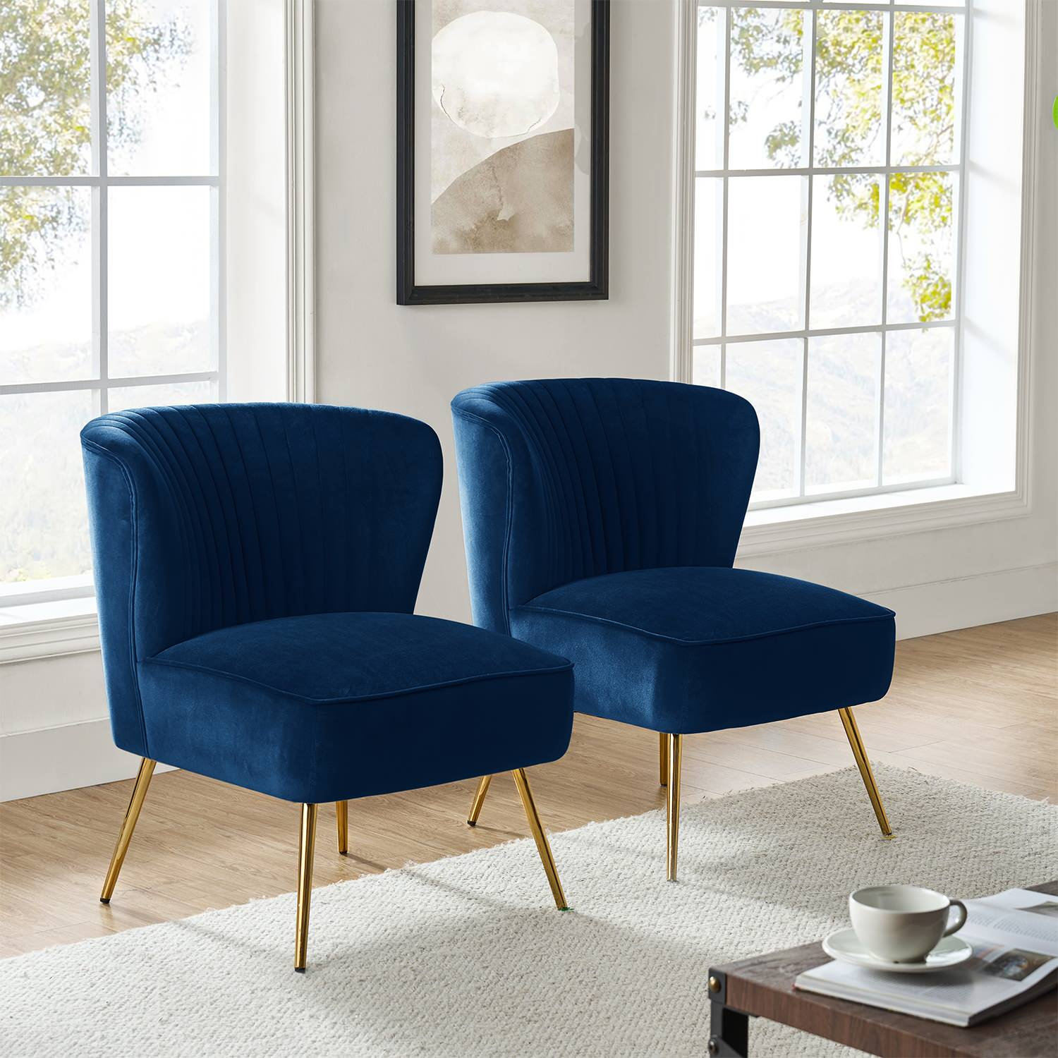 Upholstered Side Chair, Set of 2 - Midcentury - Armchairs And Accent ...