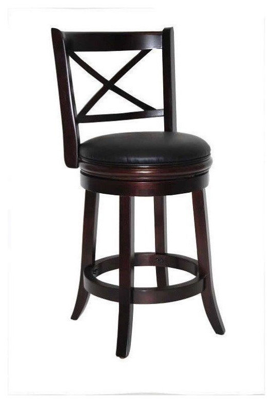 Boraam Georgia Counter Height Swivel Counter Stool in Cappuccino, 24 ...