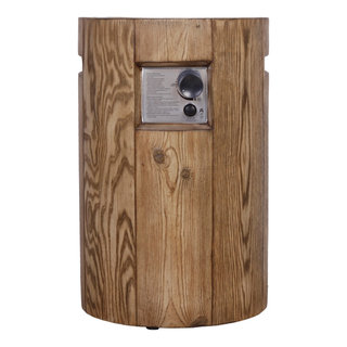 Cylindrical Magnesium Oxide Outdoor Fire Pit with Waterproof Cover ...