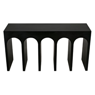 Noir Mahogany Bridge Console Table With Hand Rubbed Black Finish ...