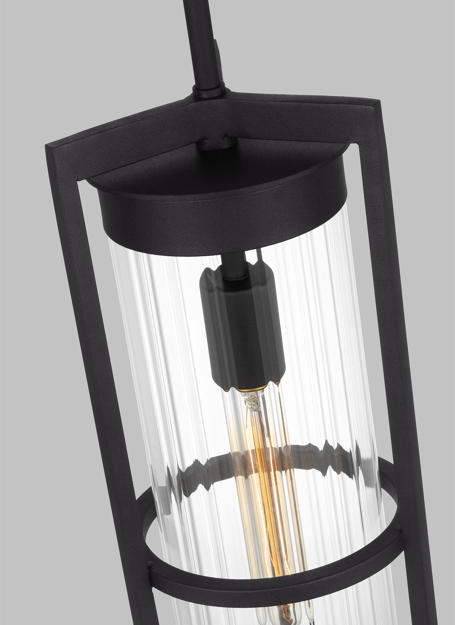 Alcona One Light Outdoor Pendant Lantern, Black - Transitional ...
