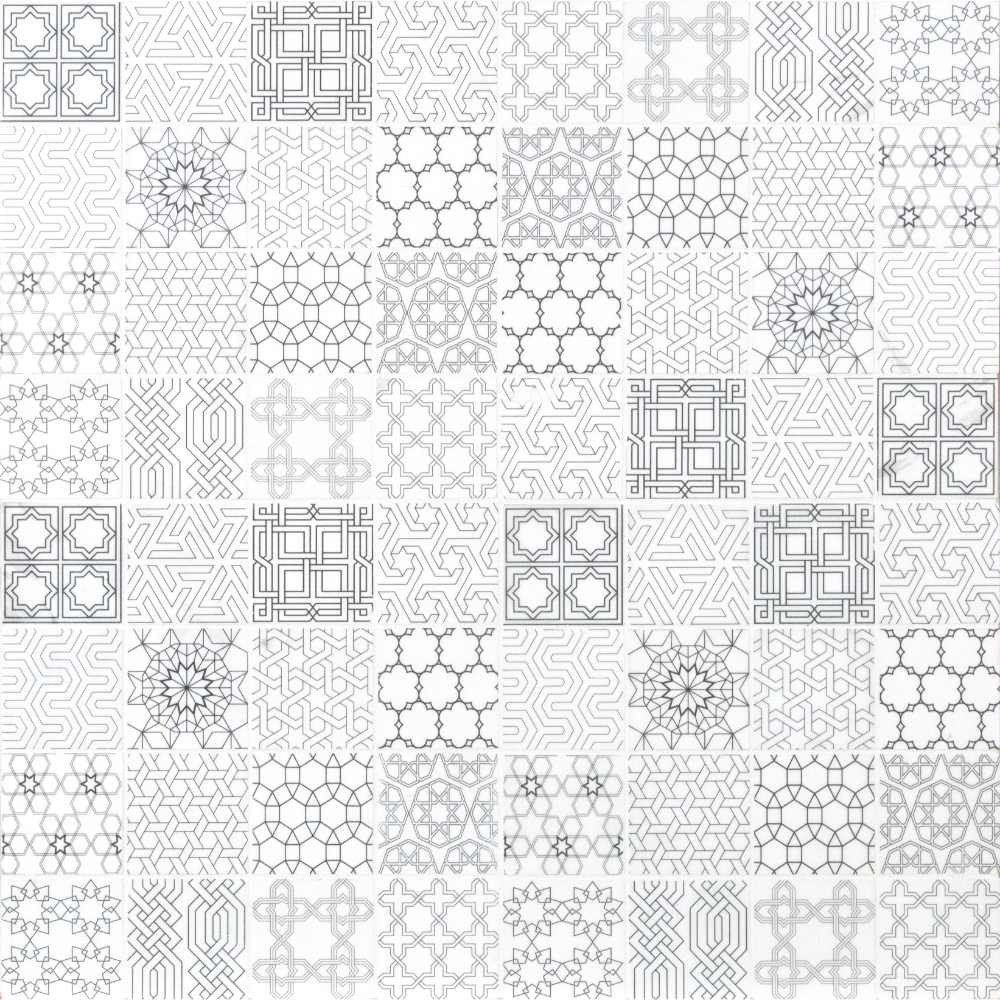 Abani Stak 3x3 Honed Encaustic Pattern Marble Mosaic Tile ...