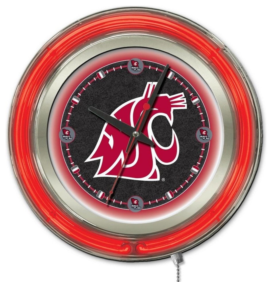 Washington State Neon Clock - Contemporary - Wall Clocks - by Holland ...