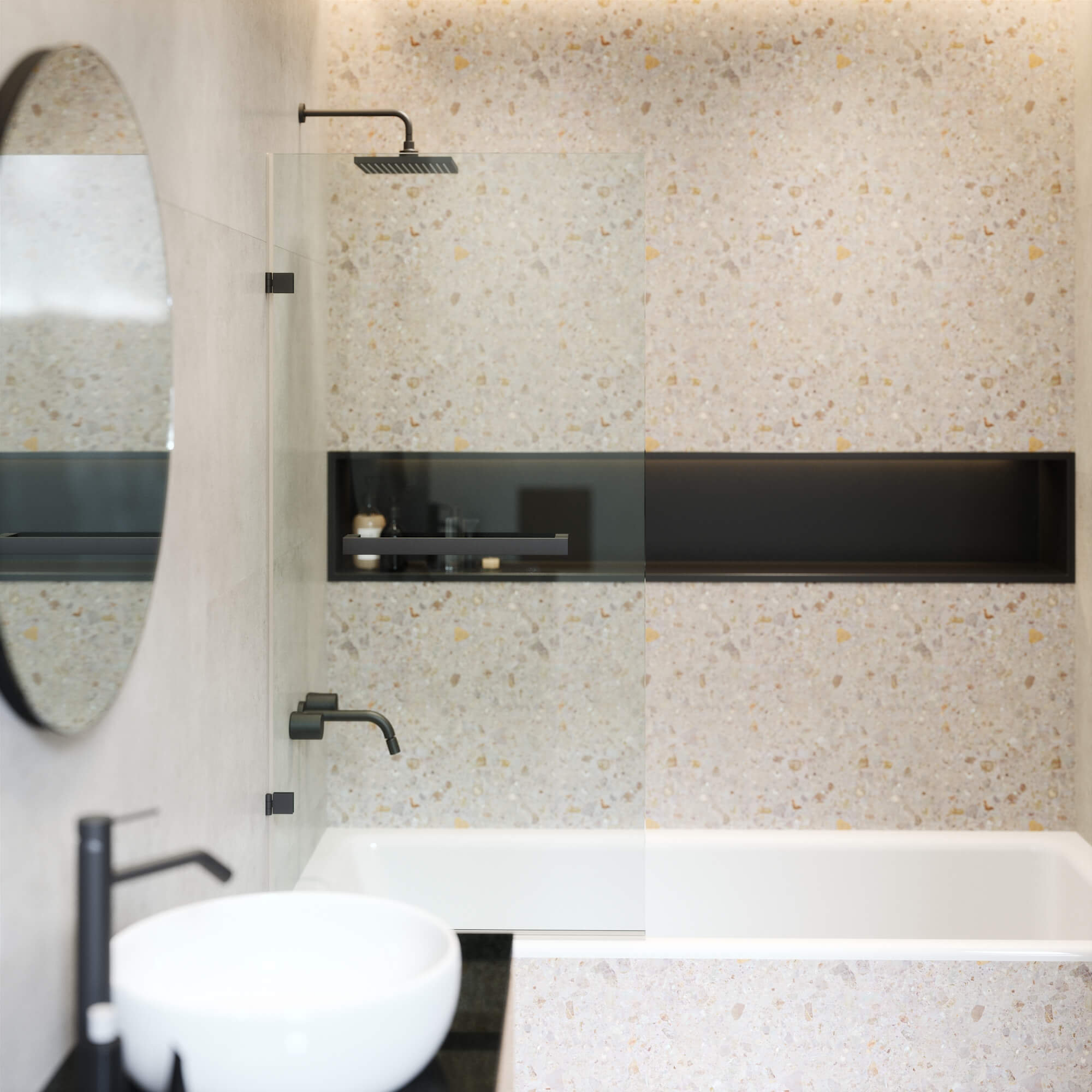 Tub Door Pivot Frameless Tempered Glass, 34" - Contemporary - Shower ...