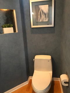 Entry Closet turned Powder Bath! Awkward corner Decorating ideas ...
