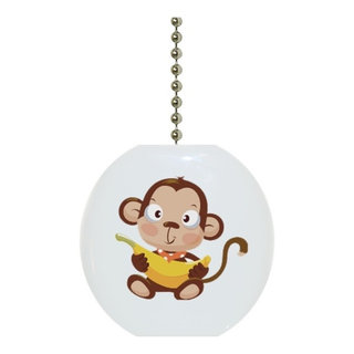 Monkey with Bandana and Banana Ceiling Fan Pull - Traditional - Ceiling ...
