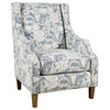 Paisley Fabric Transitional Upholstered Accent Chair with Nailhead Trim ...