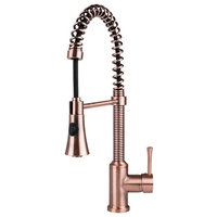 Residential Spring Coil Kitchen Faucet Cone Spray Head Antique Copper ...
