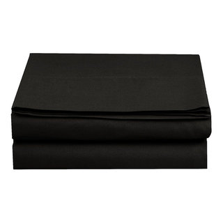 600TC Solid 100% Cotton and Stripe 1-Piece Flat Top Sheet, Full ...