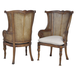 Guild Master 6915513P Caned Wing Back Chair In New Signature Stain, Set ...