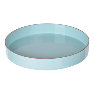 Blue Mimosa Round Tray - Contemporary - Serving Trays - by R16 HOME | Houzz