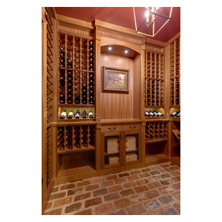 Secret passageway wine cellar. Basement layout with all mahogany ...