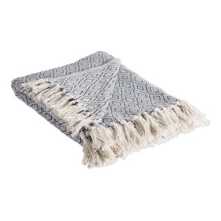 French Blue Fields Of Diamond Throw - Scandinavian - Throws - by Design ...