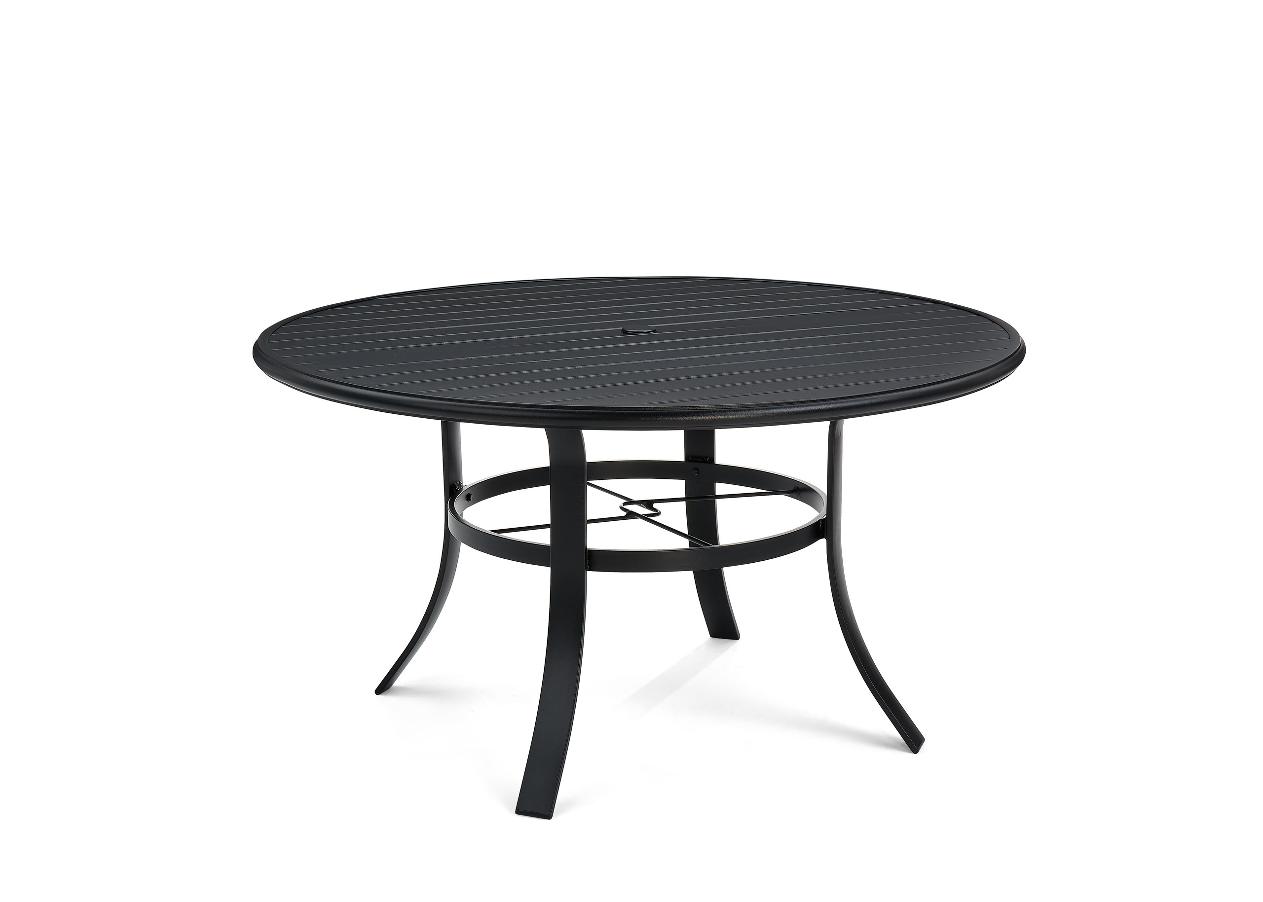 Slat Top Round Dining Table, 54 - inch wide - Transitional - Outdoor ...