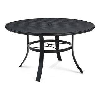 Slat Top Round Dining Table, 54 - inch wide - Transitional - Outdoor ...