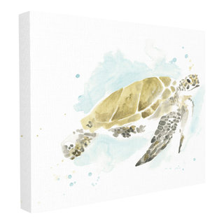 Sea Turtle Ocean Beach Animal Watercolor Painting, 30"x40" - Beach ...