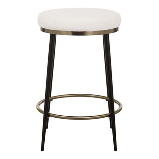 Uttermost 23897, Counter Stool, Ensemble, Matte Black And Brushed Brass ...