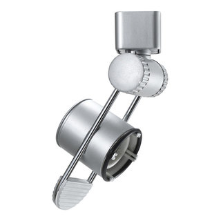 120V Track Head, Brushed Steel Finish - Transitional - Track Heads And ...