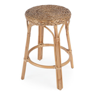 Tobias Rattan Counter Stool - Tropical - Bar Stools And Counter Stools ...