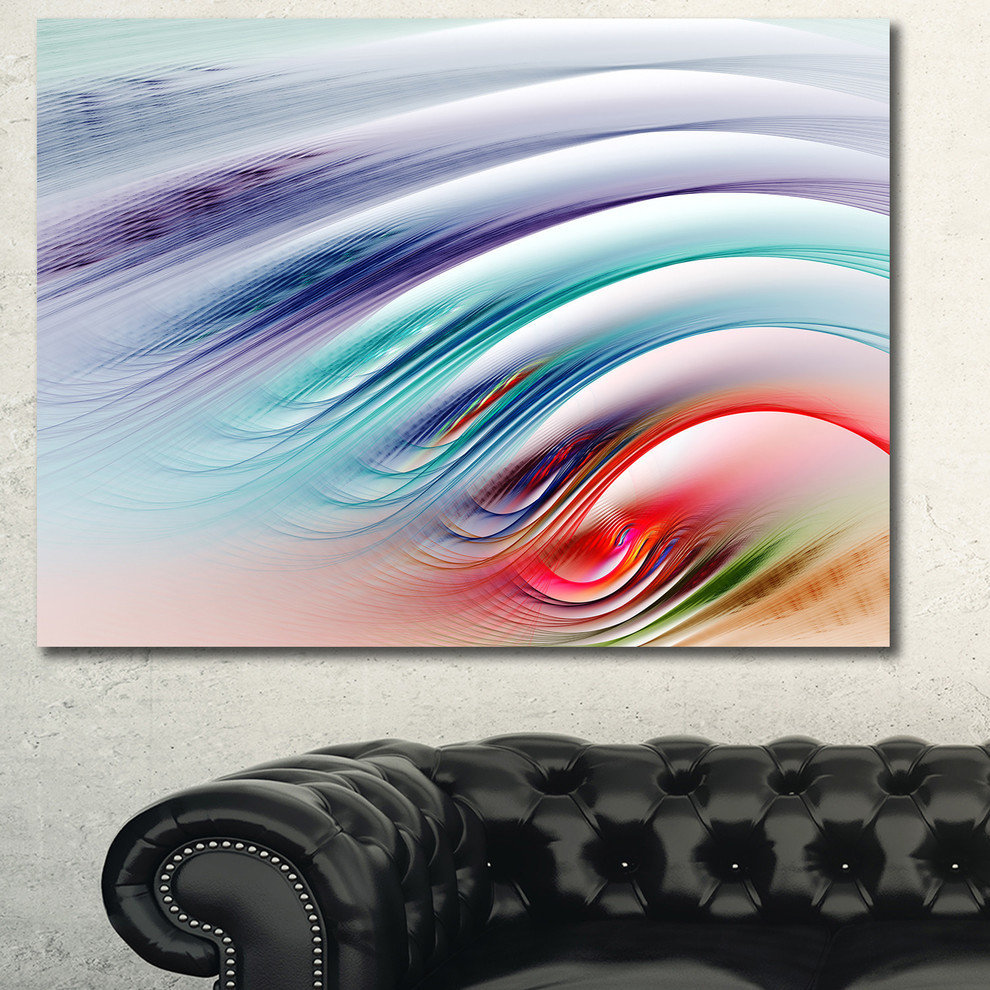 Water Ripples Rainbow Waves, Abstract Canvas Art Print, 40"x30"x1.5 ...