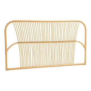 Natural Rattan Boho Queen Headboard, Modern Wall-Mount Design, Brown ...