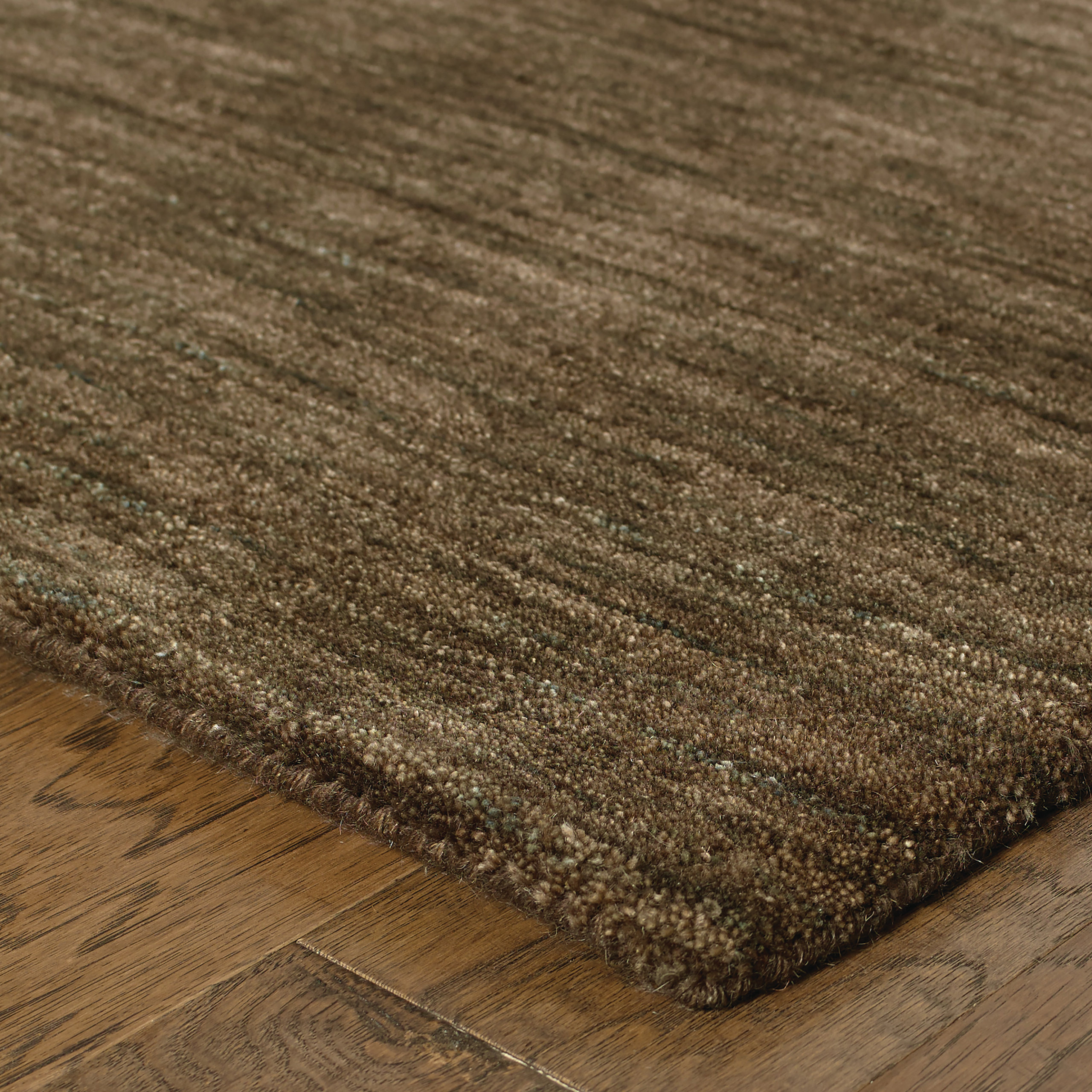 Arista Solid Brown Hand-Crafted Area Rug, 2'6"x8' - Contemporary - Hall ...