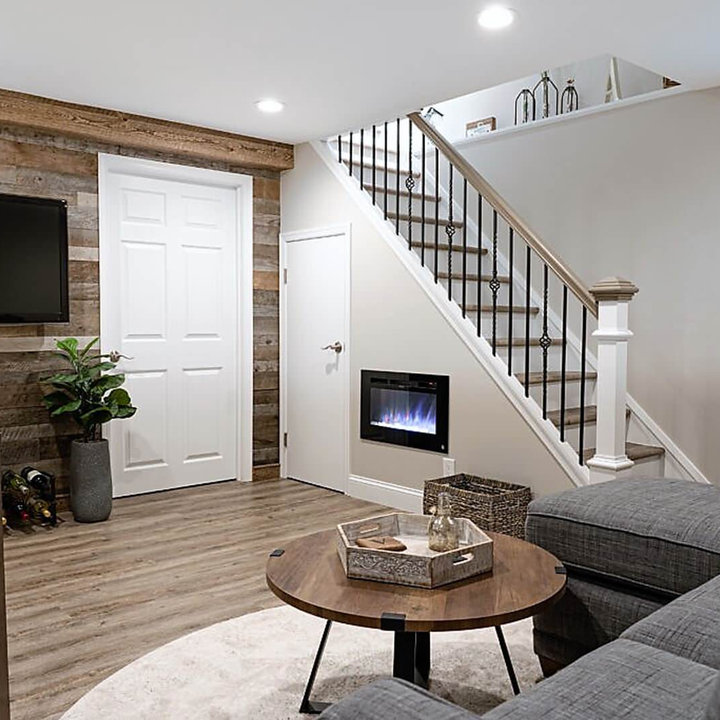 75 Shiplap Wall Underground Basement Ideas You'll Love - April, 2025 ...
