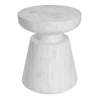 GDF Studio Corey Outdoor Travertine Side Table - Modern - Outdoor Side ...