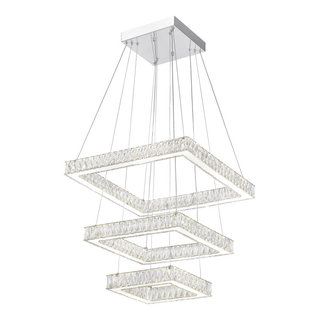 Florence LED Chandelier With Chrome Finish - Contemporary - Chandeliers ...