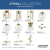 Atwell Collection Three-Light Brushed Bronze Mid-Century Modern Semi ...