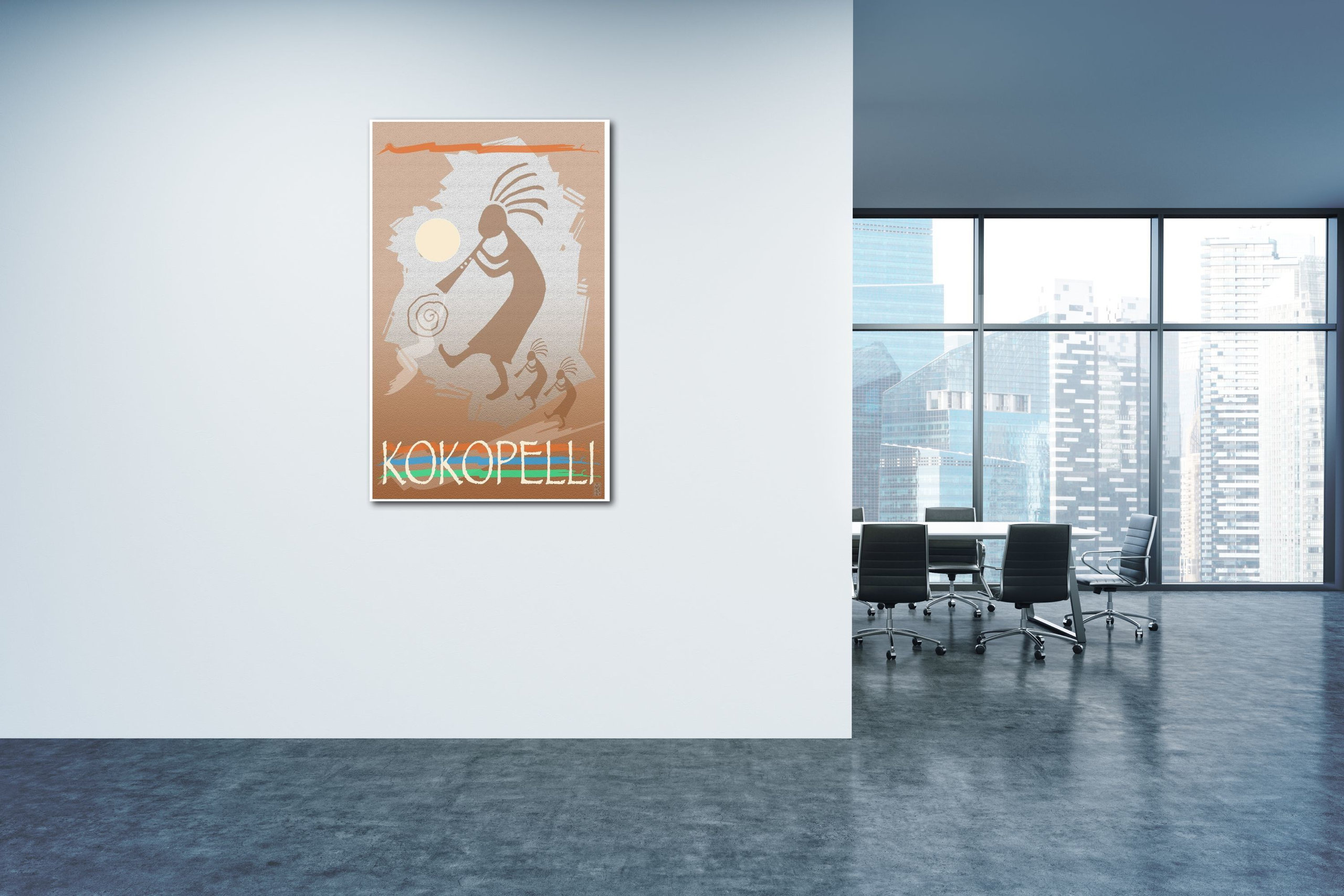 Mike Rangner Kokopelli Brown Art Print, 30"x45" - Contemporary - Fine Art Prints - by Art of ...