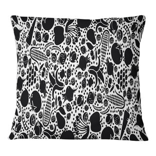 Fruits and Vegetables Pattern Floral Throw Pillow, 18"x18 ...