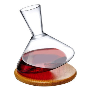 Balance Wine Decanter With Wooden Base - Modern - Decanters - by NUDE ...