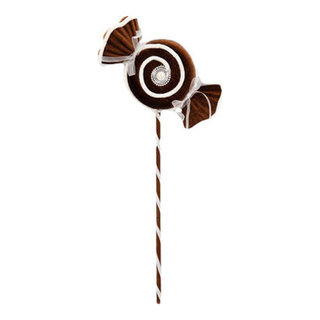 December Diamonds Gingerbread Village Brown Lace Lollipop Pick, 20 inch ...