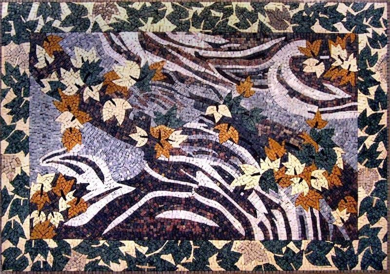 Autumn Leaves Mosaic, 71" x 50" - Contemporary - Tile Murals - by ...