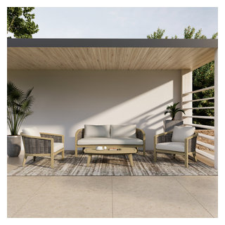 Parkside 4 Piece Outdoor Conversation Set - Contemporary - Outdoor ...