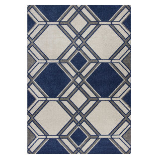 2' X 3' Blue Geometric Area Rug - Contemporary - Area Rugs - by ...