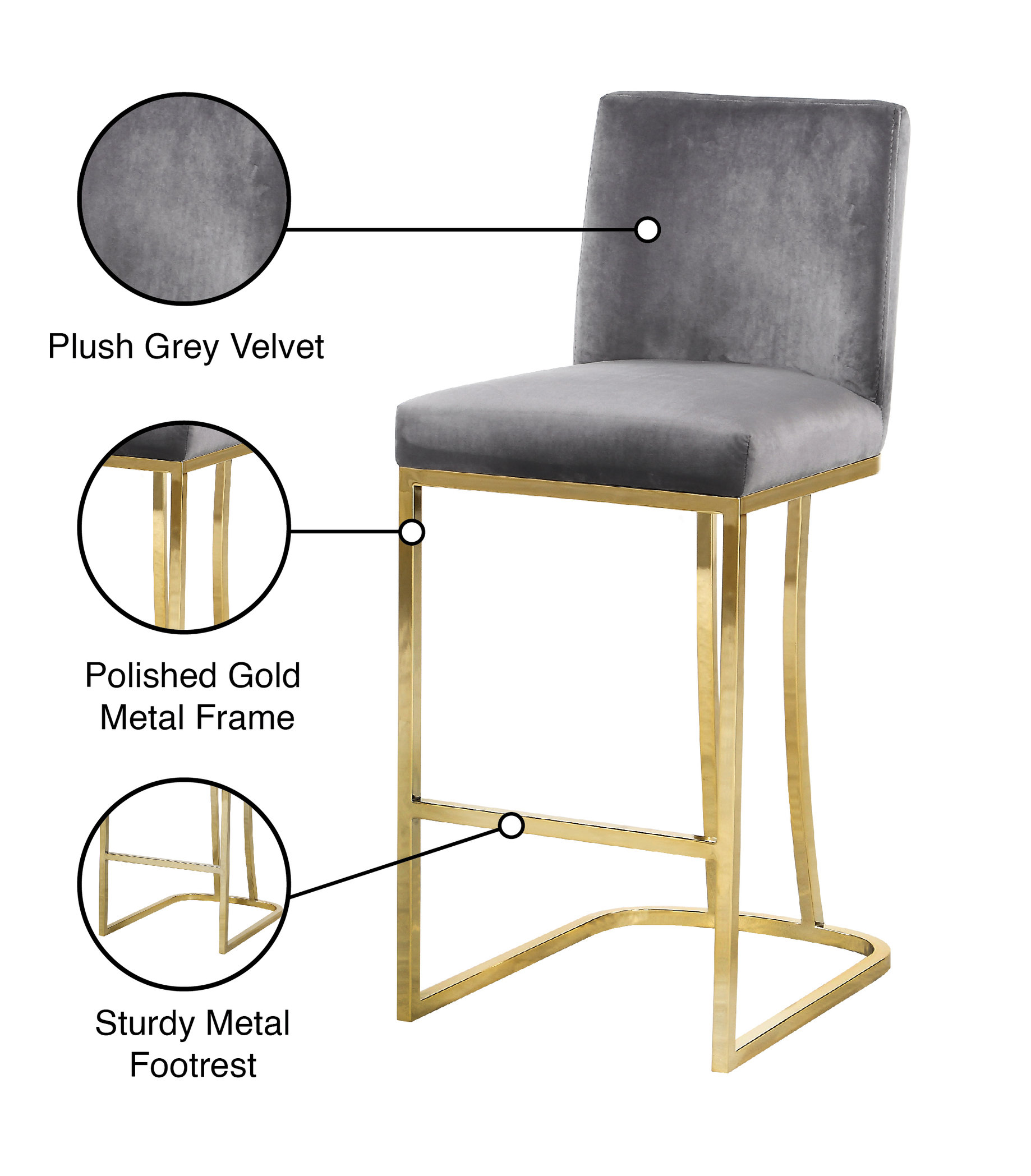 Heidi Upholstered Counter Stool - Contemporary - Bar Stools And Counter ...