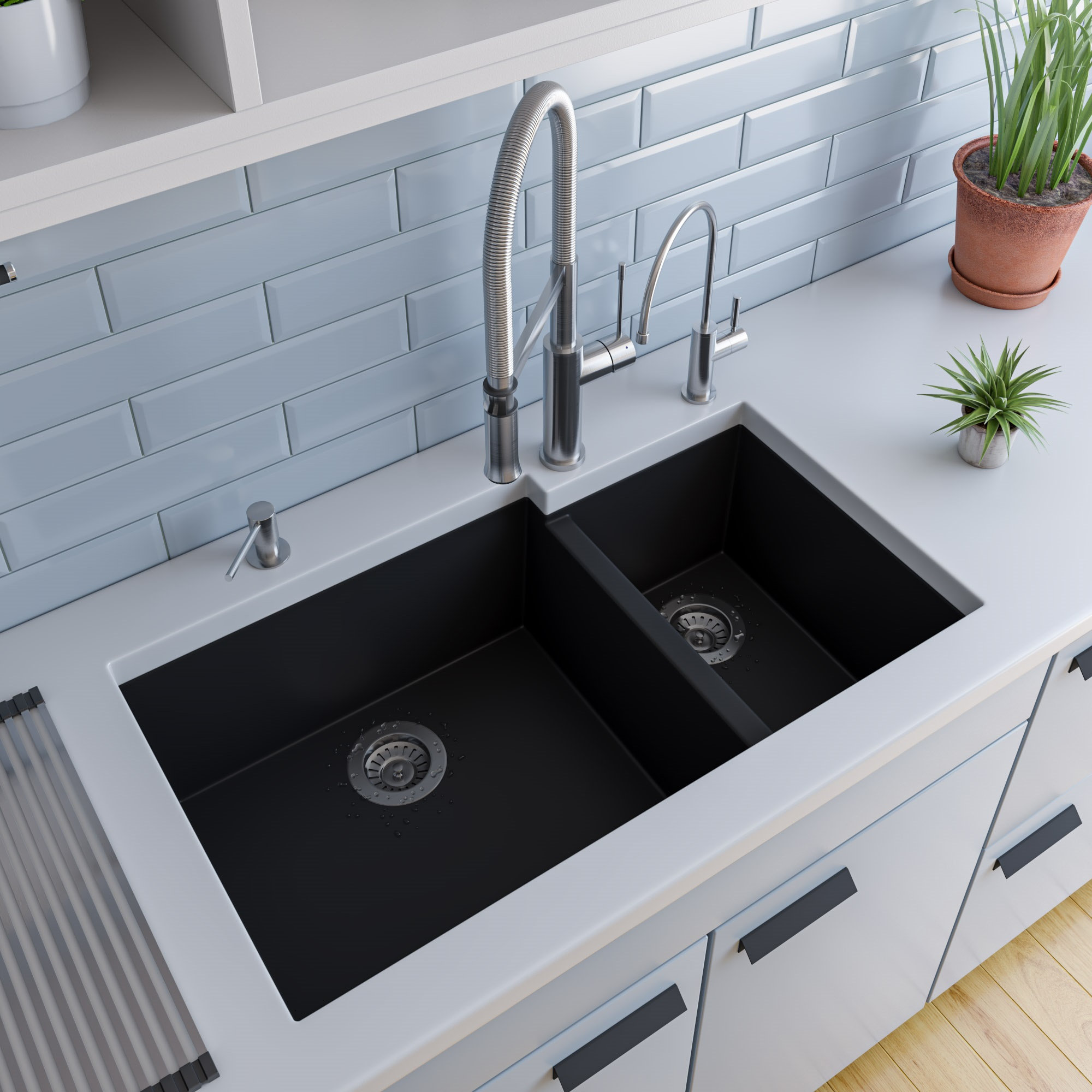 Brushed Gooseneck Single Hole Faucet, Brushed Stainless Steel ...