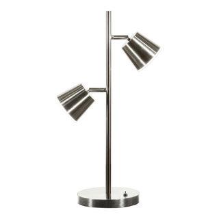 2 Light LED Table Lamp, Satin Chrome Finish - Transitional - Table ...