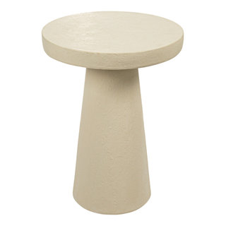Magnesium Oxide Tapered Side Table, Cream - Transitional - Outdoor Side ...