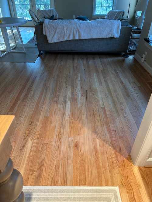 Fix for minor sun fade on light red oak floors?