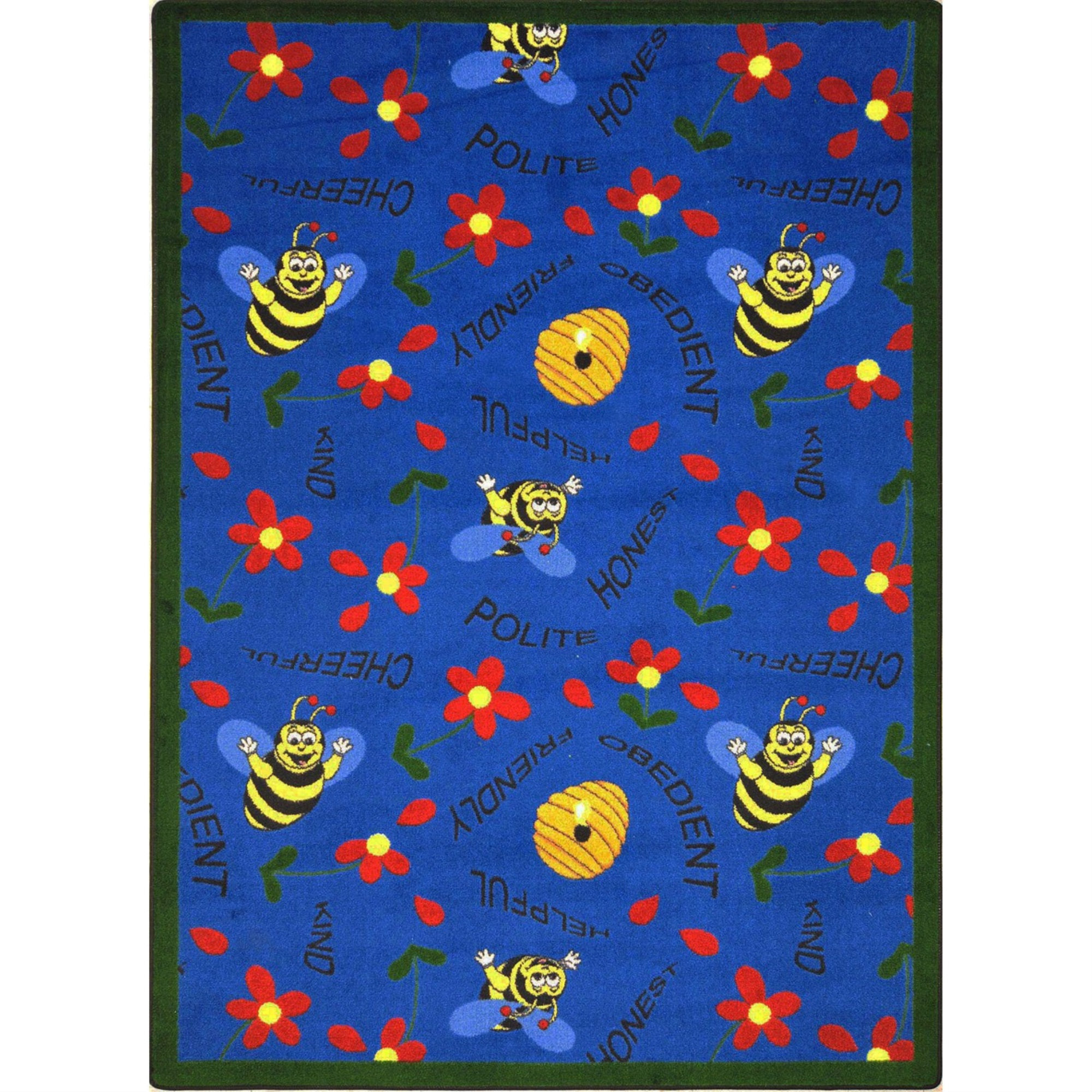 Bee Attitudes 3'10" x 5'4" area rug in color Blue - Contemporary - Kids ...