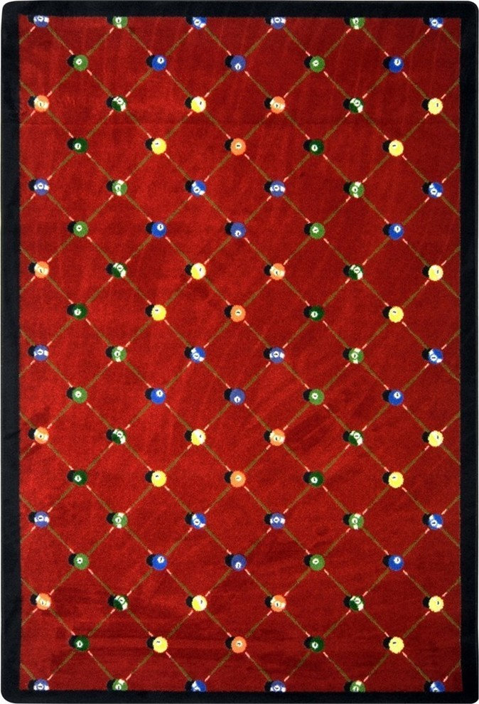 Games People Play, Gaming And Sports Area Rug, Billiards, 5'4"X7'8 ...