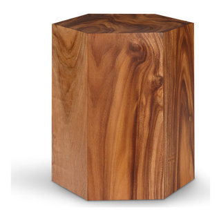 Honeycomb Side Table, Chamcha Wood, Large - Rustic - Side Tables And ...