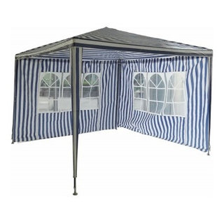 10'x10' Striped Outdoor Garden Party Palace Canopy Gazebo, Blue and ...